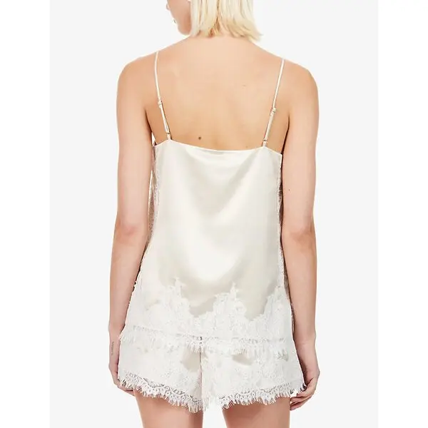 Dissh Selene Lace-trim Satin Cami Top