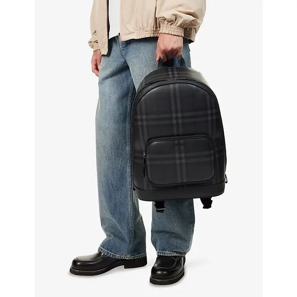 Burberry City Check Zip Coated-canvas Backpack