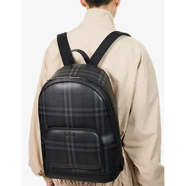 Burberry City Check Zip Coated-canvas Backpack