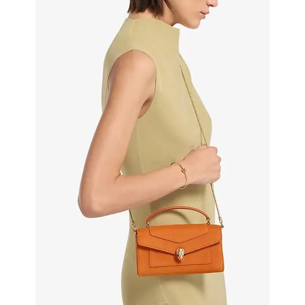 BVLGARI Serpenti Forever Leather Cross-body Phone Case