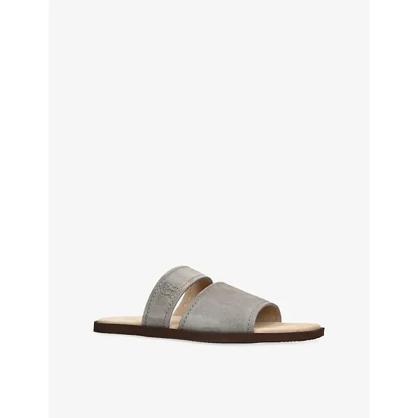 Brunello Cucinelli Double-strap Suede Sandals