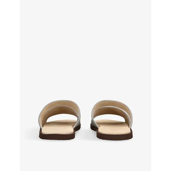 Brunello Cucinelli Double-strap Suede Sandals