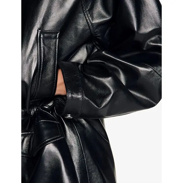Sandro Leather Elasticated-waist Jacket