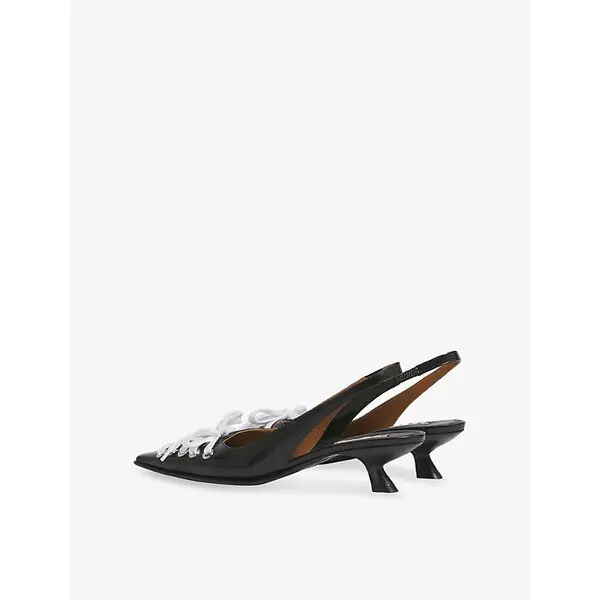 Marni Kat Lace-up Leather Slingback Courts - 00n99