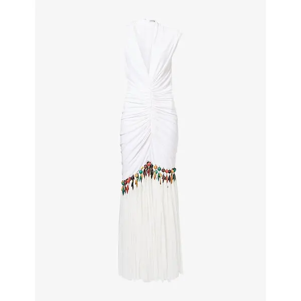 Christopher Esber Embellished Plunge Neck Gown