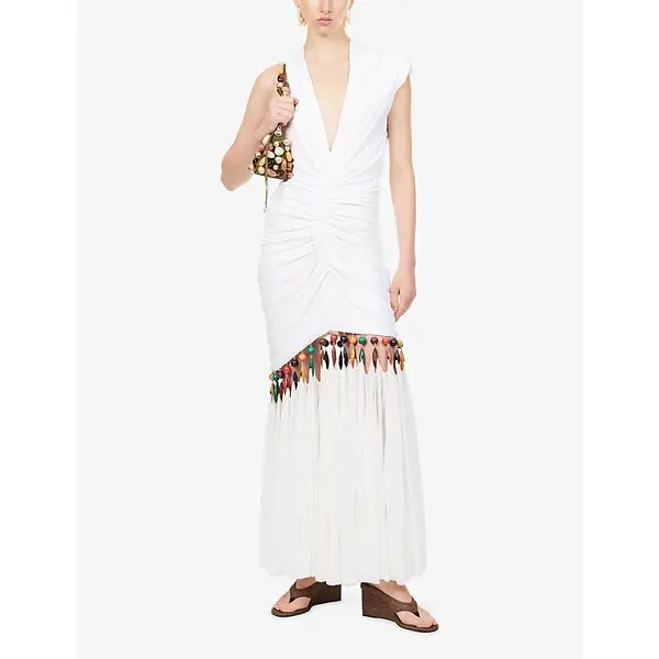 Christopher Esber Embellished Plunge Neck Gown