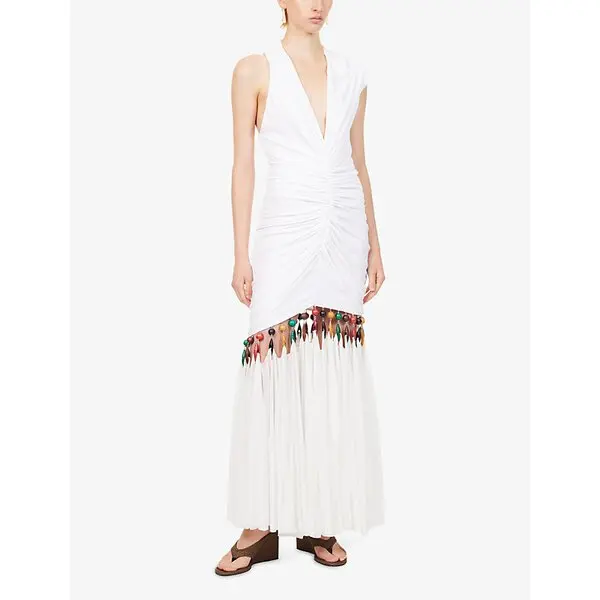 Christopher Esber Embellished Plunge Neck Gown