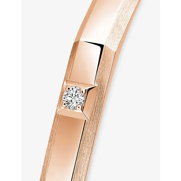 Messika Moderniste Medium 18ct Gold And Diamond Bangle Bracelet - Pink