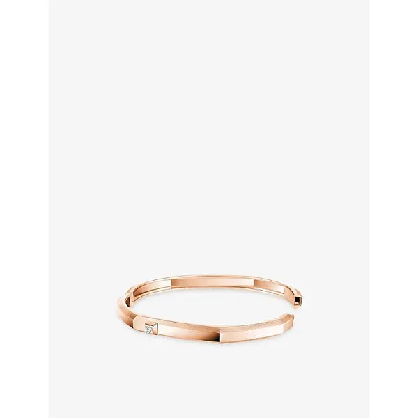 Messika Moderniste Medium 18ct Gold And Diamond Bangle Bracelet - Pink