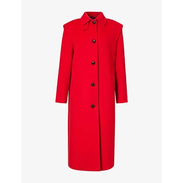 Max Mara Wool Long Coat - Red