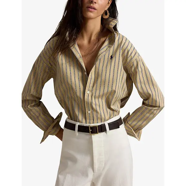 Polo Ralph Lauren Striped Cotton Shirt - Tan Mul