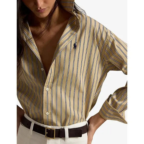 Polo Ralph Lauren Striped Cotton Shirt - Tan Mul