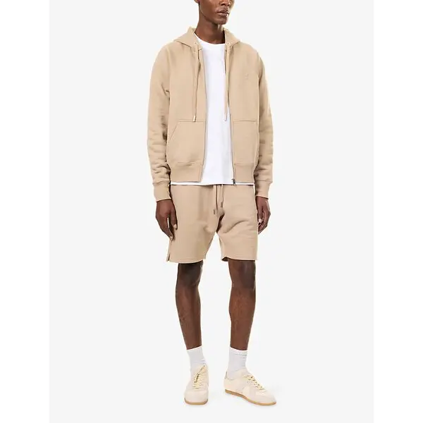 AMI Paris Adc Logo-embroidered Cotton-jersey Hoody