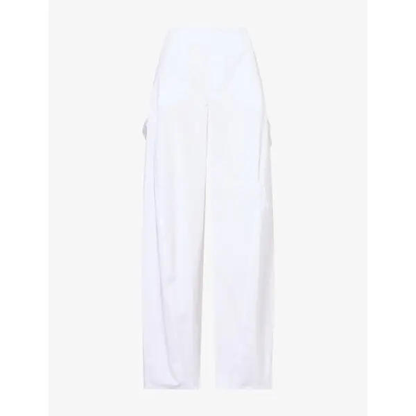 Alaïa Barrel-leg High-rise Cotton-poplin Cargo Trousers