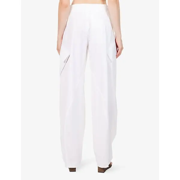 Alaïa Barrel-leg High-rise Cotton-poplin Cargo Trousers