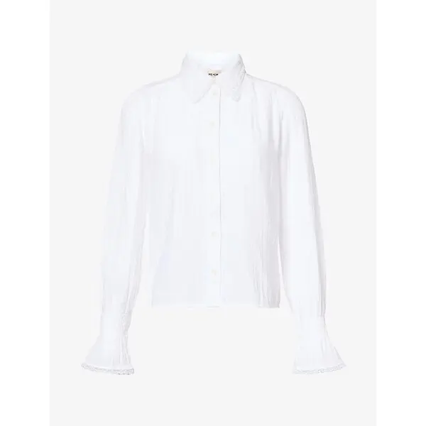 ME+EM Lace-trimmed Cheesecloth Cotton Blouse