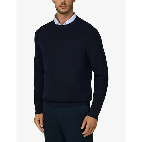 Boggi Milano Crewneck Knitted Wool-blend Jumper Xxl