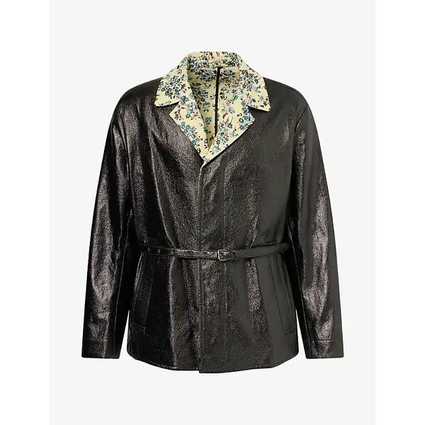 Dries Van Noten Randy Floral-lining Waxed-cotton Coat