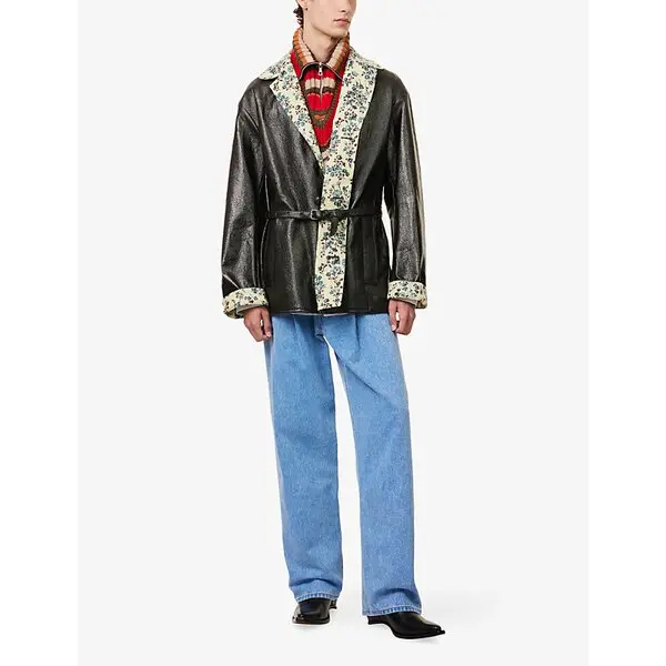 Dries Van Noten Randy Floral-lining Waxed-cotton Coat