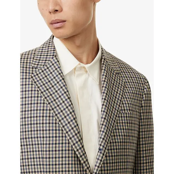 Dunhill Checked Single-breasted Wool Blazer