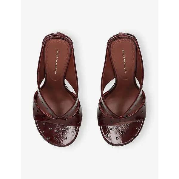 Dries Van Noten Heeled Patent-leather Mules