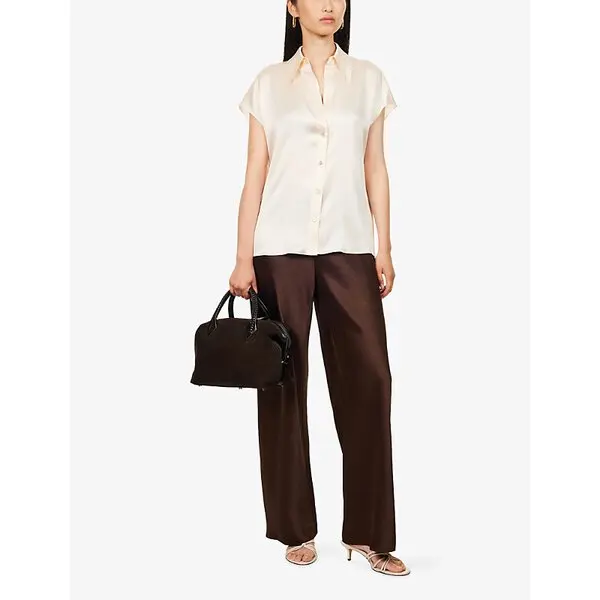 Vince Colette Wide-leg Cotton Trousers