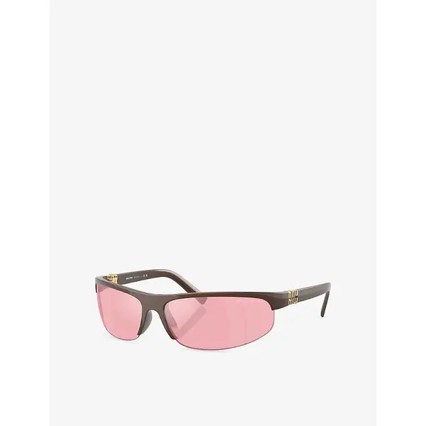 Miu Miu Oval-frame Injected Sunglasses