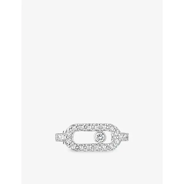 Messika Move Uno Pave Single Ear Clip In 18ct Gold And Diamonds - White