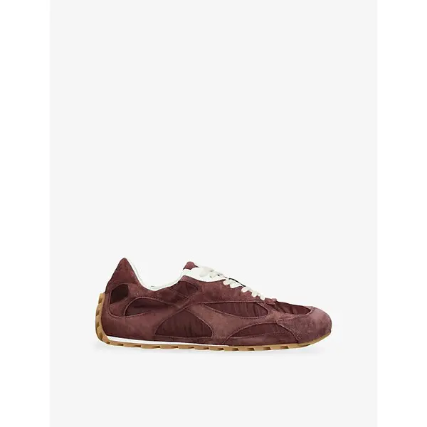 Bottega Veneta Orbit Flash Suede Trainers - Wine