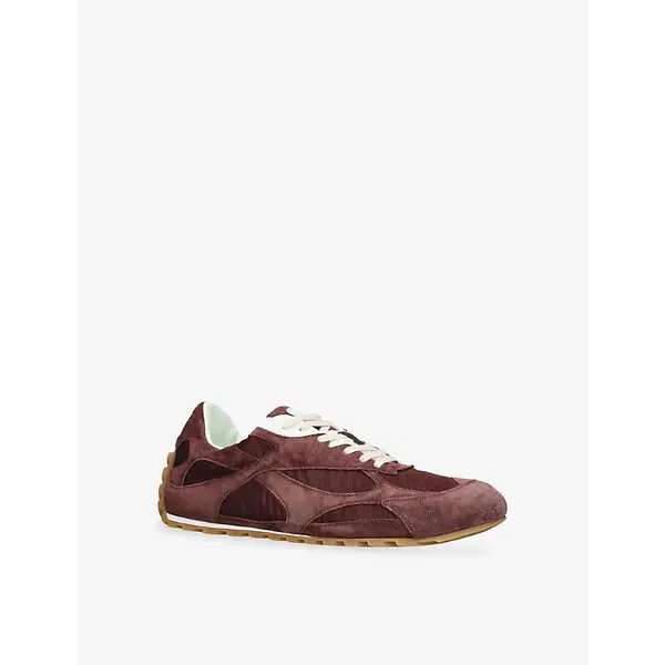 Bottega Veneta Orbit Flash Suede Trainers - Wine