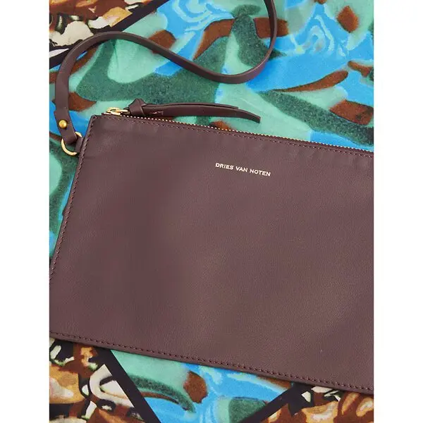 Dries Van Noten Large Scarf Print Woven Shoulder Bag - Brown