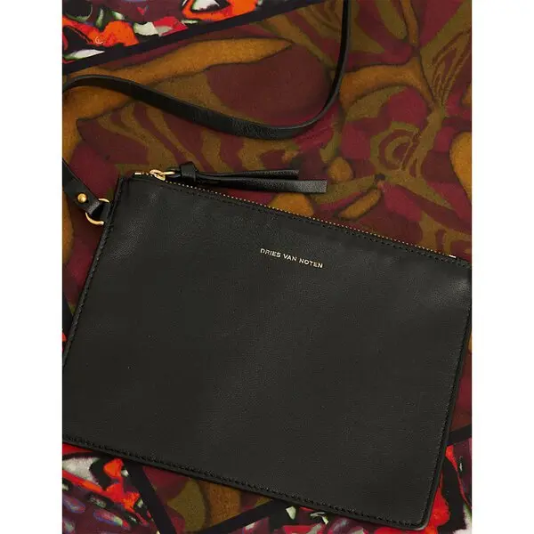 Dries Van Noten Large Printed Woven Shoulder Bag - Rust