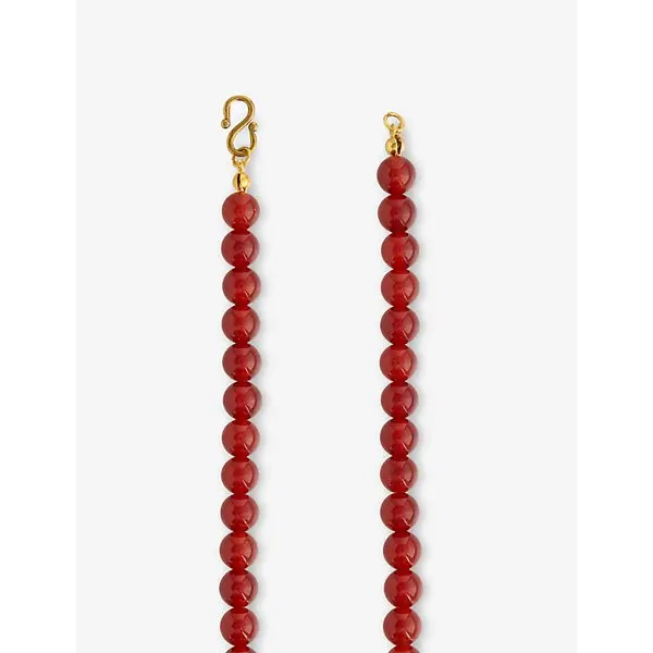 HEAVEN MAYHEM Agate Beaded Necklace - Burgundy