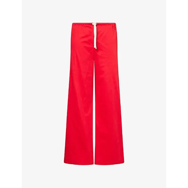 REFORMATION Gina Wide-leg Stretch-cotton Trousers