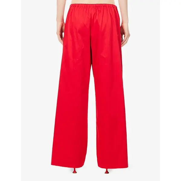 REFORMATION Gina Wide-leg Stretch-cotton Trousers