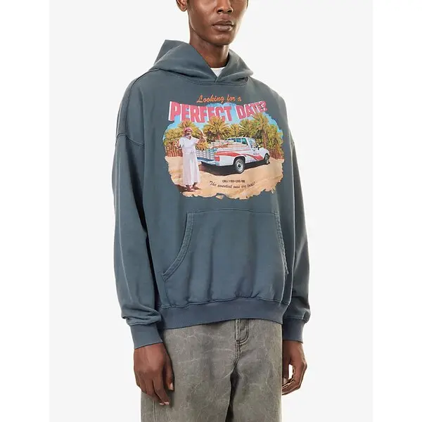 NOT BORING Perfect Date Graphic-print Cotton Hoody