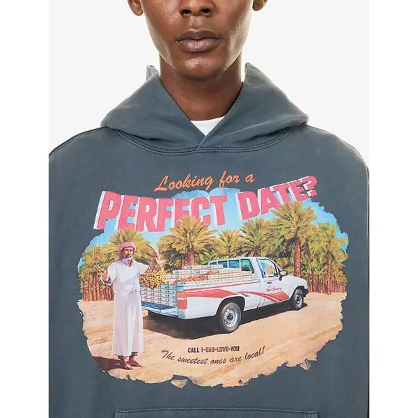 NOT BORING Perfect Date Graphic-print Cotton Hoody