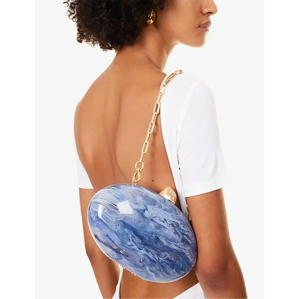 Cult Gaia Eviana Acrylic Clutch With Chain Strap