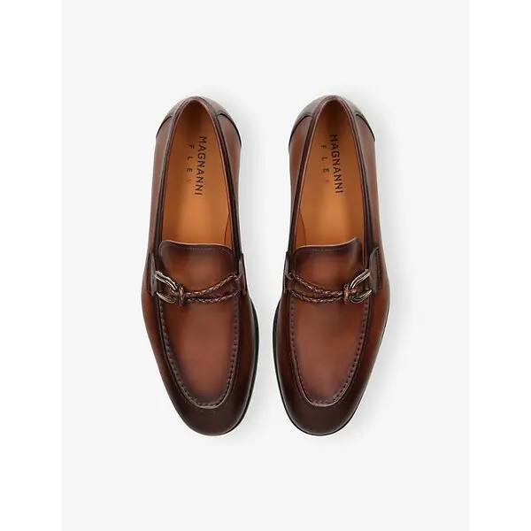 Magnanni Braided Bit Leather Loafers