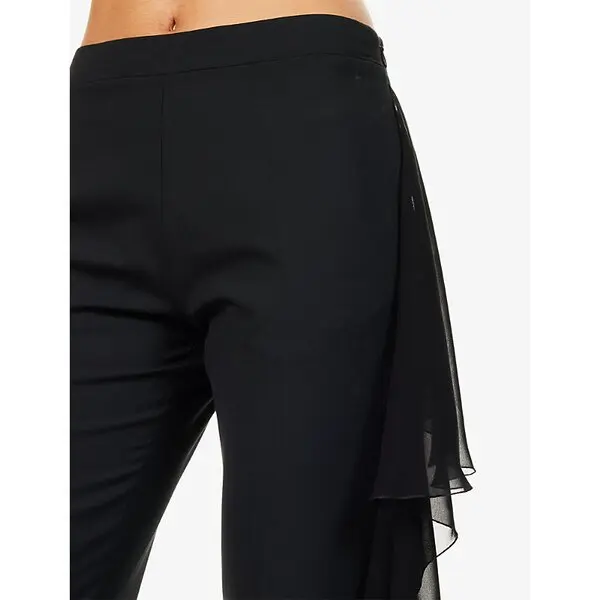 NENSI DOJAKA Wool Trousers With Sheer Frill Trim