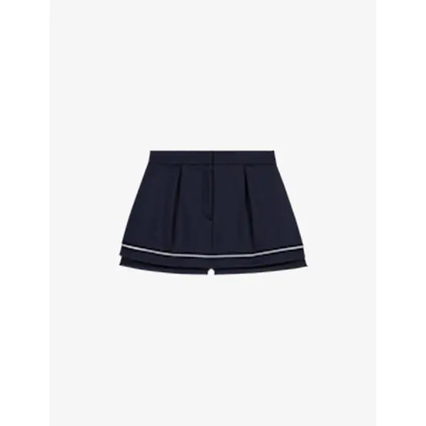 Maje Layered High-rise Woven Shorts