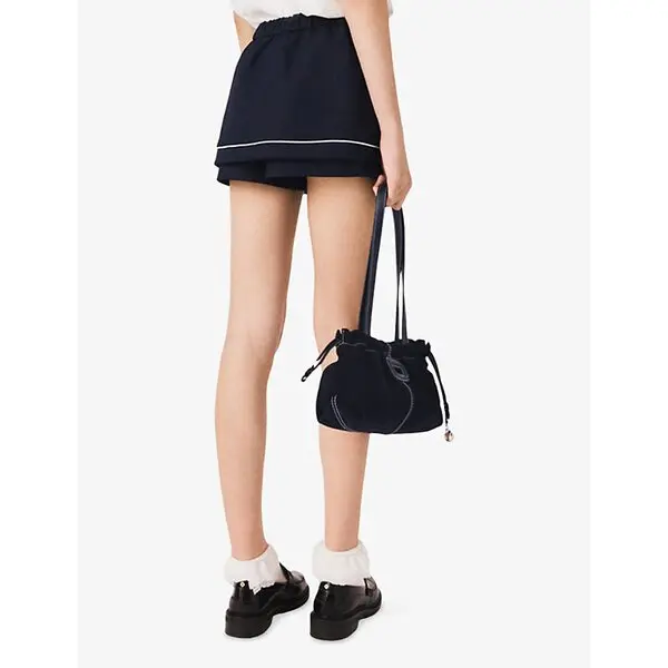 Maje Layered High-rise Woven Shorts
