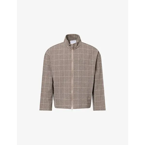 MKI MIYUKI ZOKU High-neck Woven Checkered Jacket