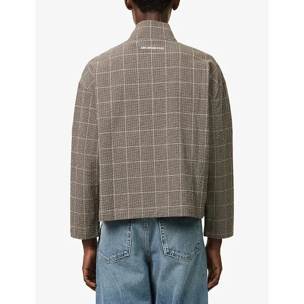 MKI MIYUKI ZOKU High-neck Woven Checkered Jacket