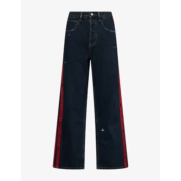 NAHMIAS Waxed Distressed Denim Jeans