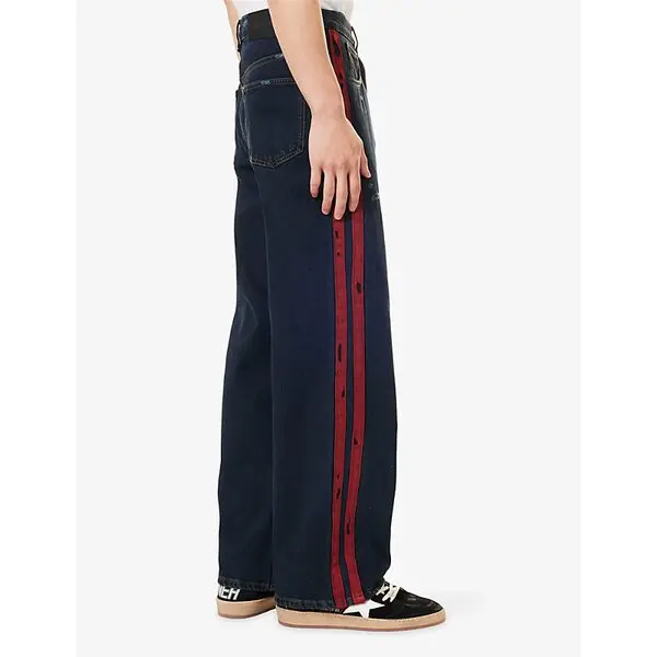 NAHMIAS Waxed Distressed Denim Jeans