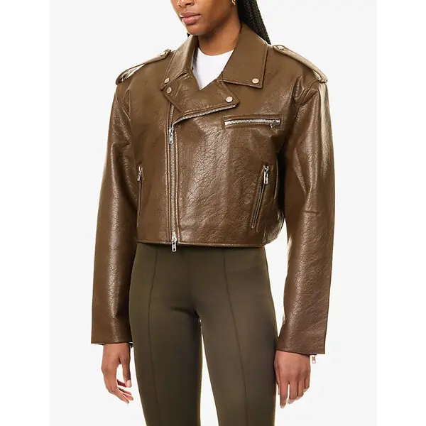 THE FRANKIE SHOP Daphne Cropped Biker Jacket