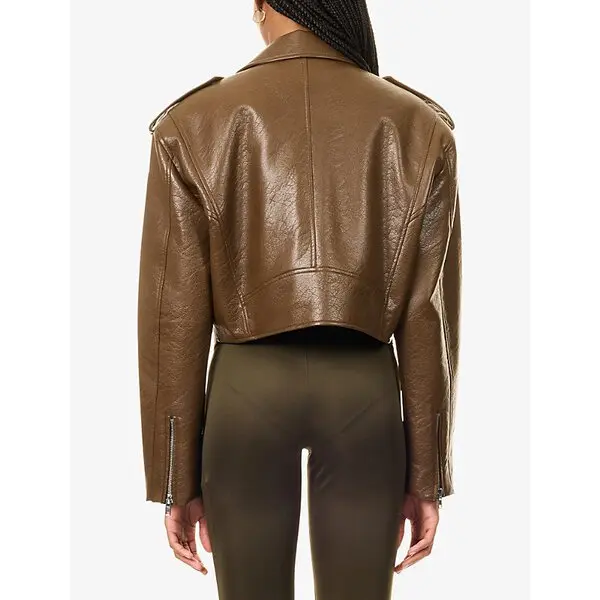 THE FRANKIE SHOP Daphne Cropped Biker Jacket