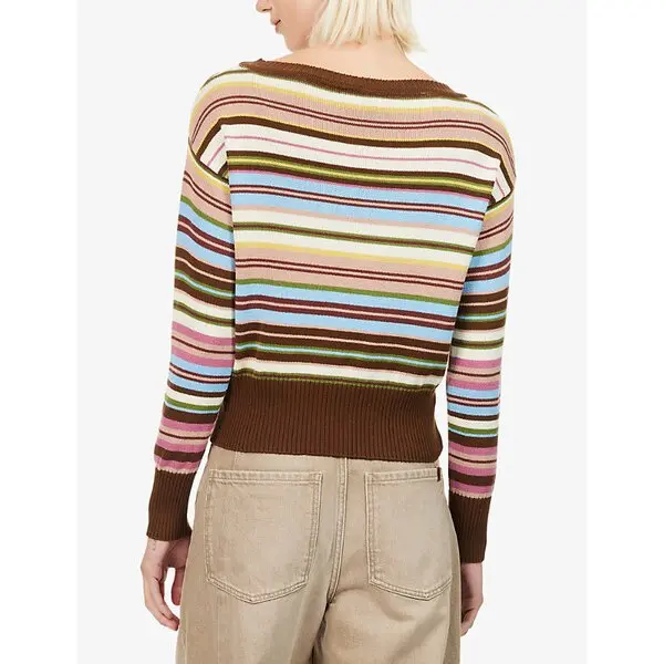 Max Mara Striped Boat-neck Cotton-knit Jumper