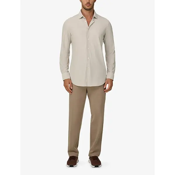 Boggi Milano Slim-fit Long-sleeved Stretch-woven Shirt